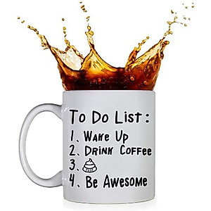 Generic Funny Coffee Mug with To Do List & Poop, white 11 Oz, Funny Mugs Gay Gifts, , Novelty, Suit for Home & Office