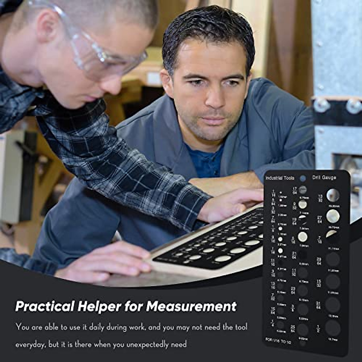 Weewooday Stainless Steel Drill Gauges for 1/16 Inch to 1/2 Inch Size Bits, 17/64-1/2 0.062-0.250 Bolt and Wire Diameter Index Gauge, 29-Hole Use for Accurate Measurement Equivalents(Black)