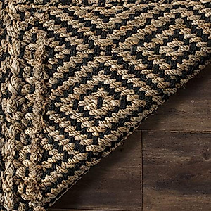 SAFAVIEH Natural Fiber Collection 4' x 6' Black NF181C Handmade Premium Jute Area Rug
