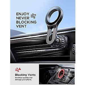 LISEN for MagSafe Car Mount [Powerful Magnets] Magnetic Phone Holder for Car [Easily Install] Hands Free iPhone Car Holder Mount Fit for iPhone 14 13 12 Pro Plus Max Mini MagSafe Cases