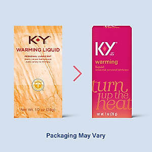 K-Y Warming Liquid Lube, Sensorial Personal Lubricant, Glycerin Based Formula, Safe to Use with Latex Condoms, For Men, Women and Couples, 1 Oz (Pack of 4)