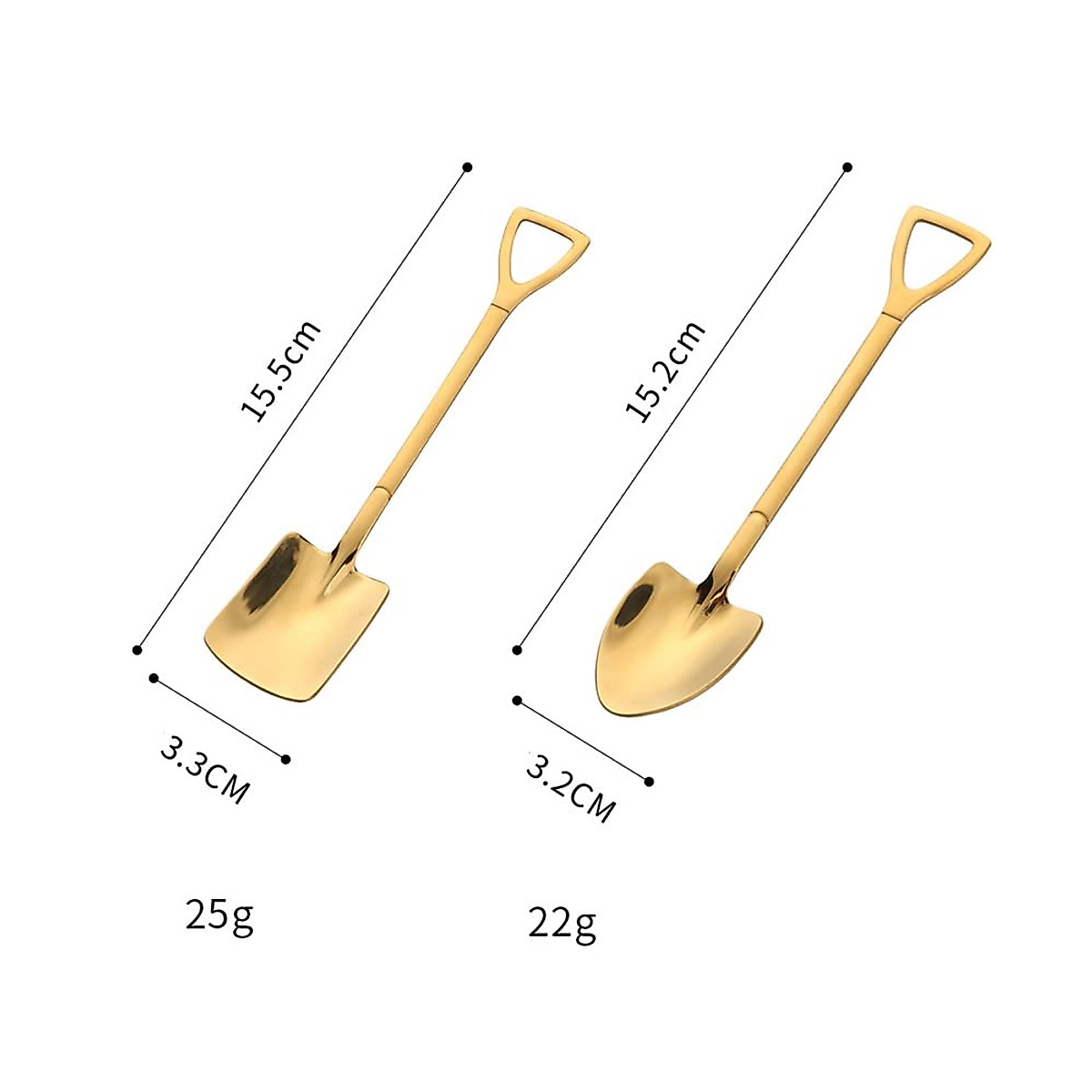 6PCS/set Stainless Steel Iron Shovel Spoon, Coffee Ice Cream Spoon Engineering Shovel,Retro Cute Square Head Spoon Kitchen Gadget