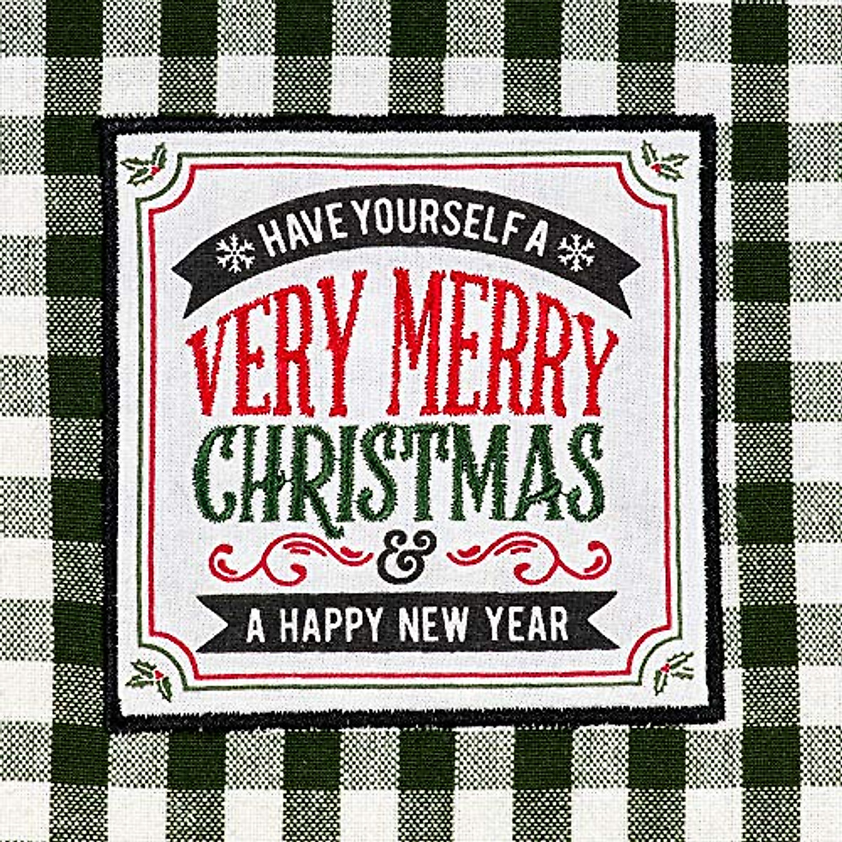 DII Holiday Kitchen Towels Embroidered Dish Towel Set, 18x28, Tree Farm, 3 Piece