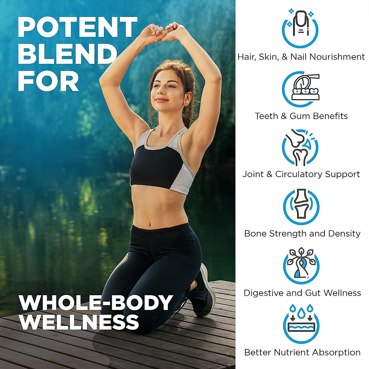 Nutrivein Multi Collagen Pills 2250mg - 180 Collagen Capsules - Type I, II, III, V, X - Anti-Aging, Healthy Joints, Hair, Skin, Bones, Nails, Hydrolyzed Protein Collagen Peptides for Woman and Men