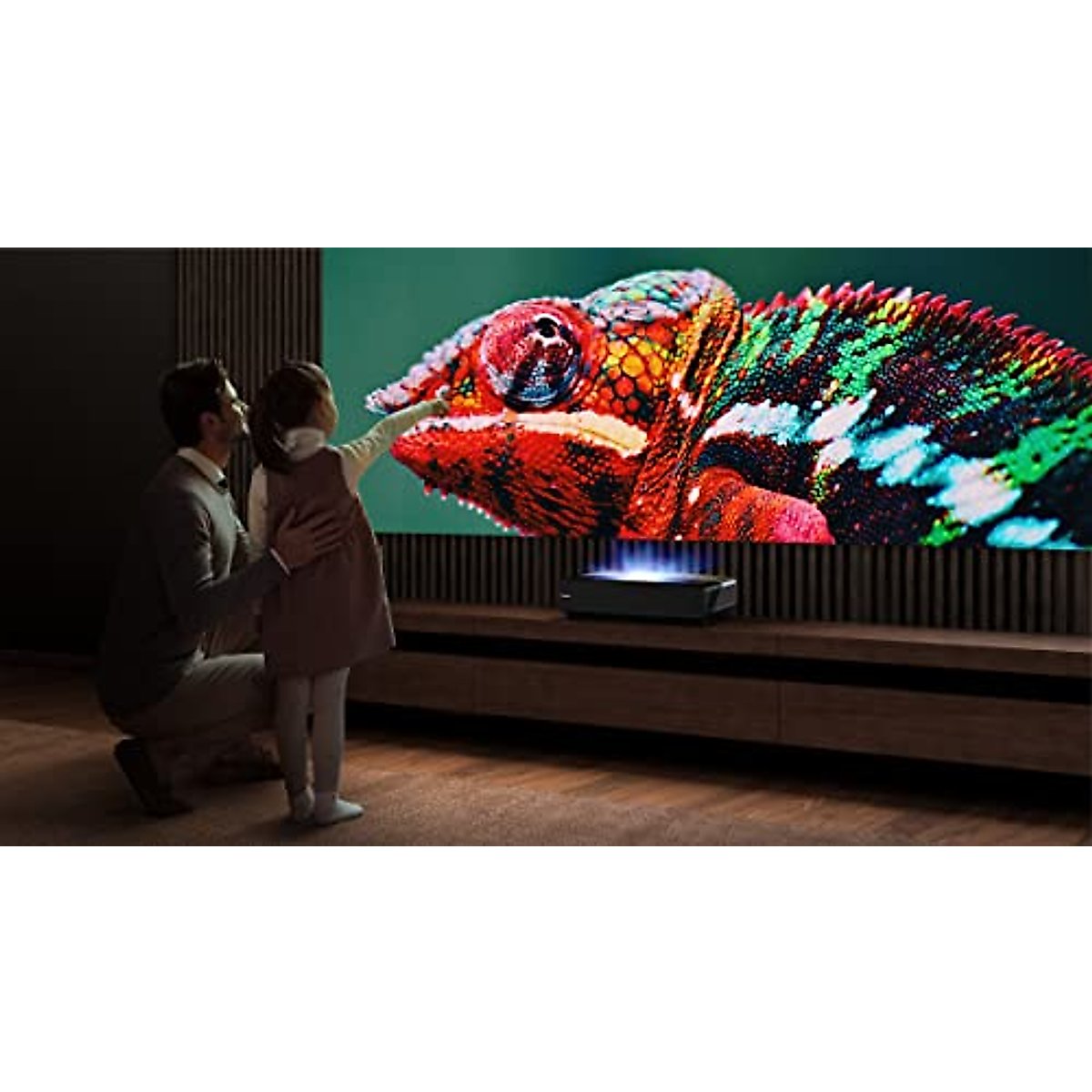 Hisense 100L5G-CINE100A 4K UHD Laser TV, UST Ultra Short Throw Projector with 100" ALR Screen, 2700 ANSI Lumens, Android TV, HDR10, 30W (Stereo) Dolby Atmos, Built-in Alexa and Google Assistant