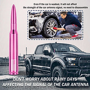 Upgrade American Flag Car Bullet Antenna,Truck Exterior Accessories Antenna Toppers Compatible with GMC,Chevy Silverado,Dodge,Ford,Jeep Antenna Replacement (Premium Pink - U.S. Flag)
