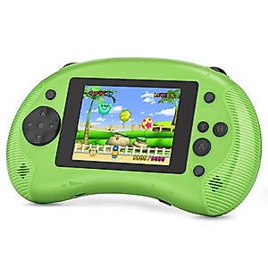 TaddToy Portable Handheld Games for Kids 3.2'' Screen Game TV Output Arcade Vibration Gaming Player System Built in 201 Classic Retro Video Games with Rechargeable Battery Birthday for Boys, Girls,Green