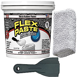 Flex Seal White Flex Paste, 3lb - Crack Repair Bundle with Putty Knife Set + Daley Mint Cleaning Towel | Quickly Fills Gaps, Holes, Leaks