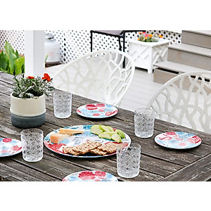 C&F Home Freedom Hope Love Round Platter 4Th Of July Patriotic Usa Independence Day Memorial Day Americana Liberty 14" x 14" x 0.59" Red