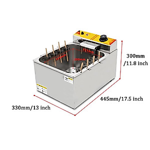 YXCUSAM Commercial Deep Corn Dogs Fryer 1900W, Perfect for Cheese Hot Dogs Sticks Frying Machine at Small Events & Stalls