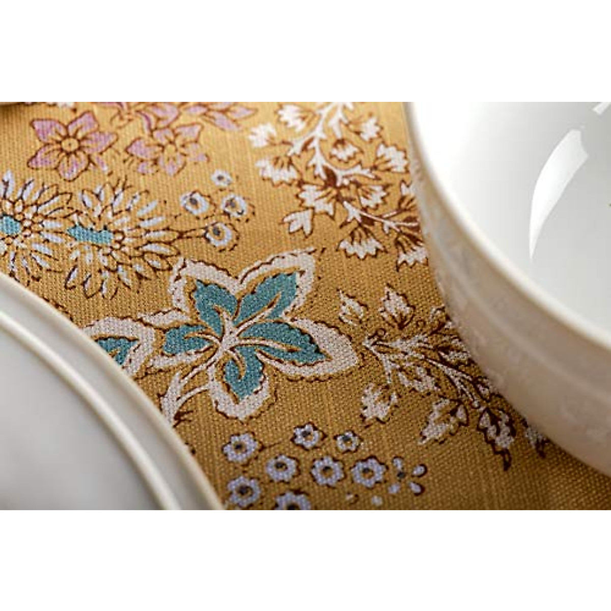 Maison d' Hermine Table Cloth 100% Cotton 60"x90" Decorative Tablecover Washable Rectangle Easter Tablecloths for Dining, Buffet Parties & Wedding Use, Marquise - Spring/Summer
