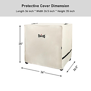 Outdoor Dining Cart,Grill Cover for Feasto 3-Shelf Outdoor Steel Table Cart, Heavy Duty Waterproof Cover for Feasto Dining Cart, Beige (L36”xW26.5”x H35”)
