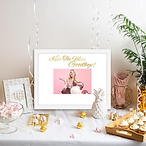 Bachelorette Party Decorations - Framed Kiss The Miss Goodbye Party Decor - 9''X12.6'' Photo Bridal Shower Centerpiece Hen Night Games Party Supplies Gift