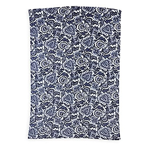 Vera Bradley Women's Oversized Fleece Plush Throw Blanket, Java Navy & White, King