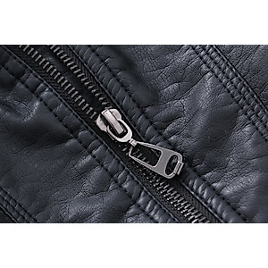 LJYH Boy's&girl's Collar Faux Motorcycle Leather Jackets Kids Spring Biker Coats Black 3/4yrs（100cm）