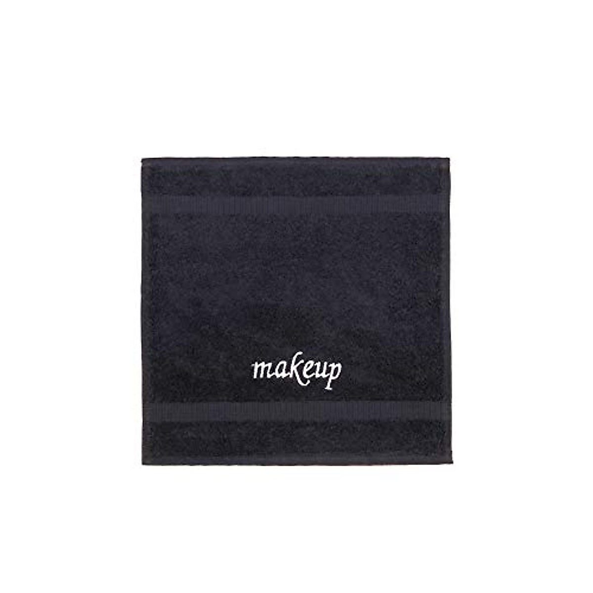 Towel Bazaar Premium Turkish Cotton Super Soft and Absorbent Towels (Black, 6-Piece Makeup Washcloths)