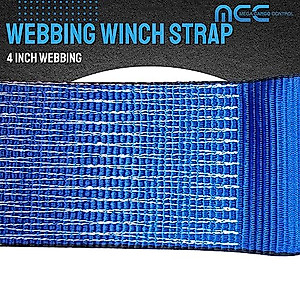 Mega Cargo Control (4 - Pack) Blue Tie Down Straps | 4" x 30' Heavy Duty Tie-Down Winch Strap with Flat Hooks | for Flat Bed, Truck, Farm, Utility Trailers