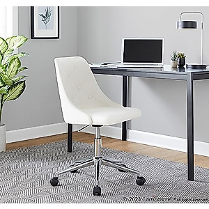 LumiSource Marche Task Chair, Home Office Chair with Wheels, Leather Desk Chair, Computer Chair, Home Office Desk Chair Comfy, Contemporary Desk Chair