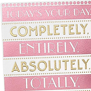 Hallmark Birthday Greeting Card for Her (Today's Your Day), Pink Stripes (0399RZB1181)