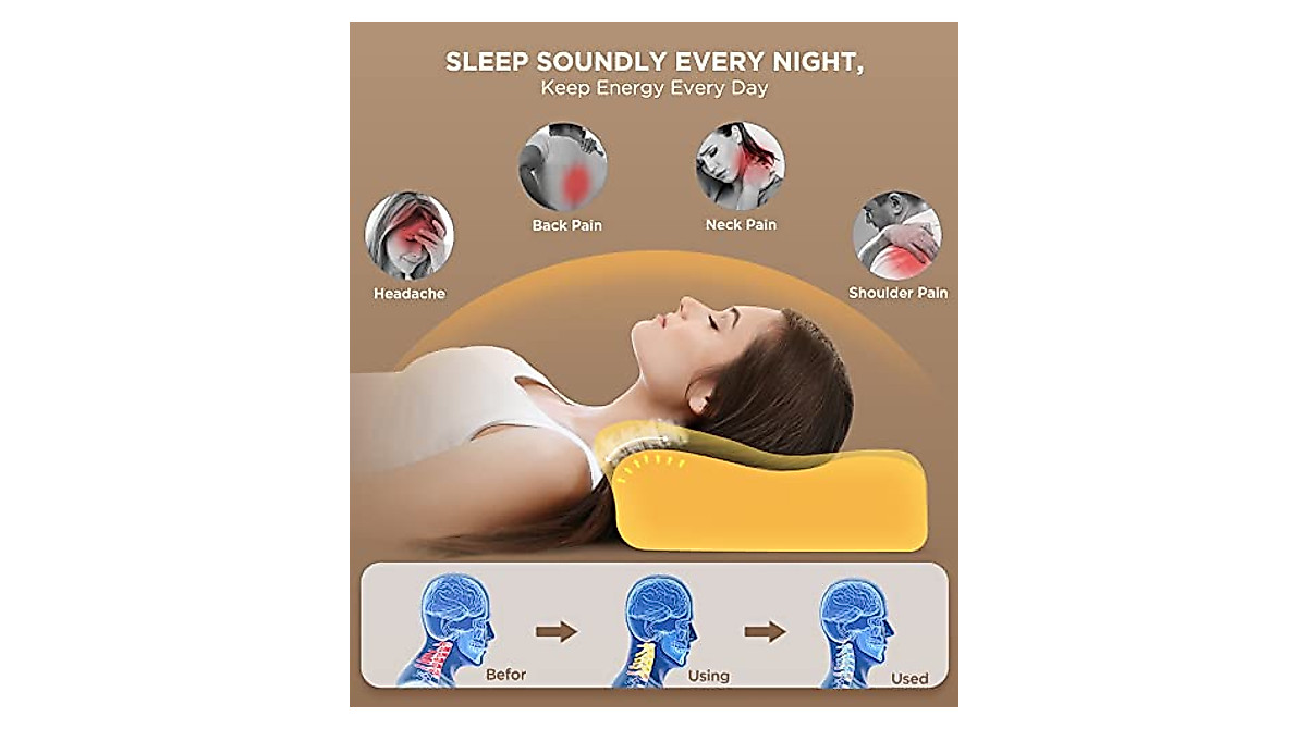 Groye Adjustable Neck Pillow for Pain Relief & Better Sleep