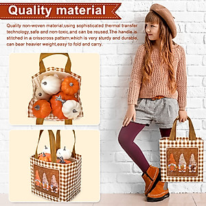 AnyDesign Fall Reusable Gift Bag Pumpkin Turkey Gnome Tote Bags with Handles Autumn Party Treat Bag Grocery Shopping Bag Waterproof Non-Woven Bags for Fall Thanksgiving Pumpkin Patch Party, 8 Pack