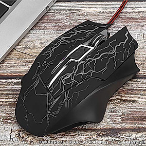Laptop Gaming Mouse, Gojiny Portable Wired Mouse 6-Butto Wired Mice for Office Drawing Game Players Computer Accessory