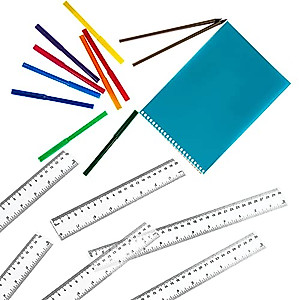 6 Pcs Clear Ruler 6 Inch - 8 Inch - 12 Inch Small Ruler with Centimeters and Inches Straight Edge Rulers for Kids School Office Supplies