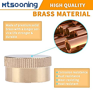 Mtsooning 2PCS Refill Propane Bottle Caps, 1LB Universal Solid Brass Gas Tank Cylinder Sealed Protect Cap for All Outdoor Camping Stove Cooking