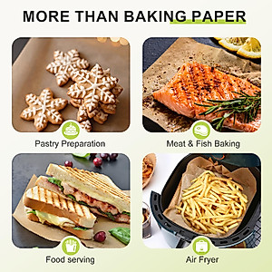 120 PCS Parchment Paper Sheets, 9 x 13 IN Unbleached, Precut Non-Stick Parchment Sheets for Baking, Cooking, Grilling, Steaming and More, Fit for An Air Fryer, Baking Sheet, Oven, or Sandwich Wraps