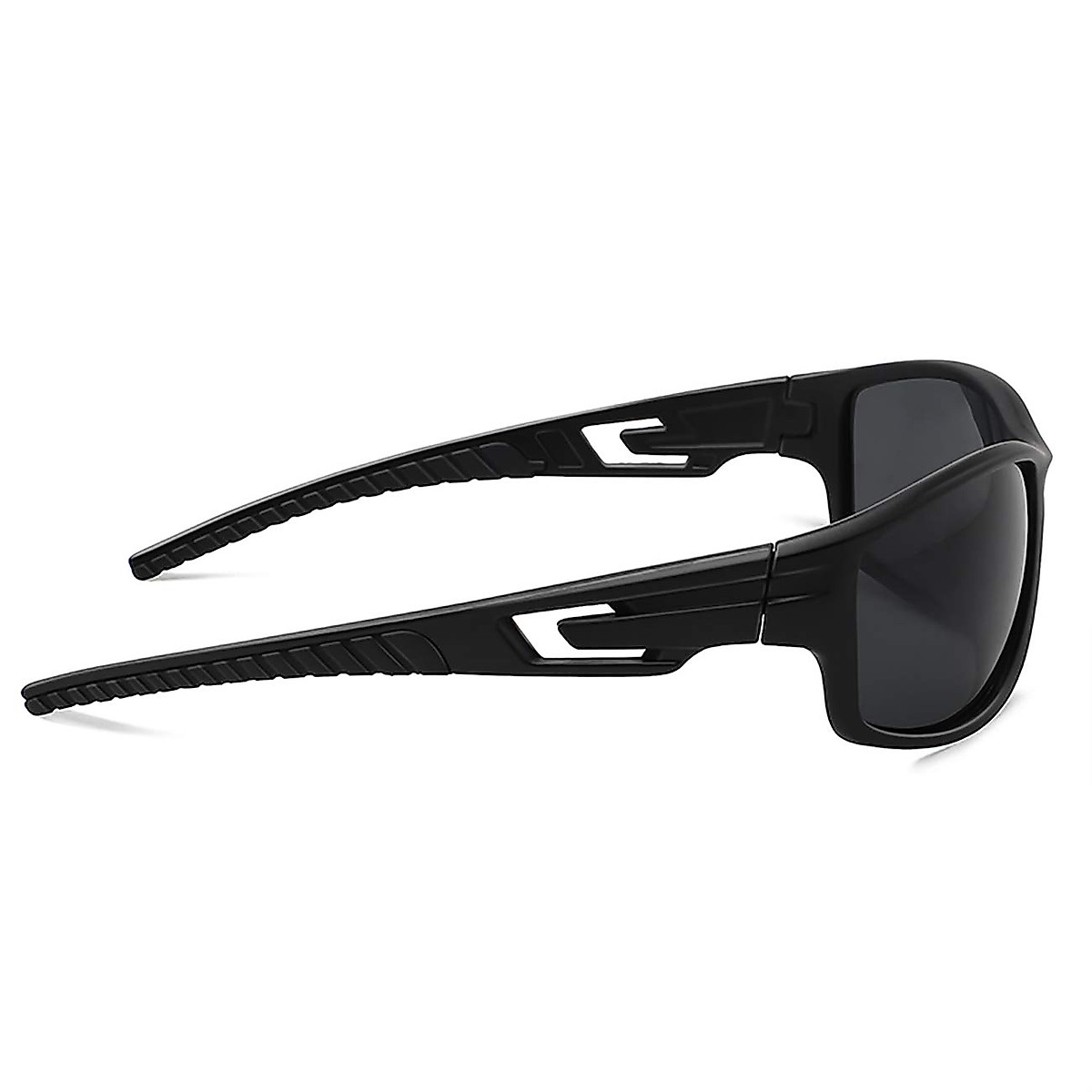 MAXJULI Polarized Sports Sunglasses for Men Women Tr90 Frame for Running Fishing Baseball Driving (Black/Black)