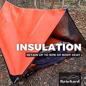 Bearhard 3.0 Heavy Duty Emergency Blanket, Emergency Tarp, Insulated Blanket, Thermal Waterproof Survival Space Blanket for Hiking, Camping