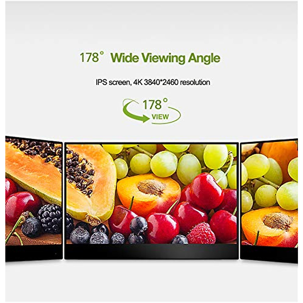 EVER LUSTRE 15.6 Inch Portable Gaming Monitor 4K Touch Screen 3840x2160 UHD Build-in Battery Display Screen for PS4, Xbox, Switch, Smart Phone, Laptop (Battery Monitor+case)