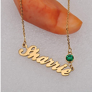 HUAN XUN Custom Mom Name Necklace Cobi with Birthstone Best Jewelry Gifts