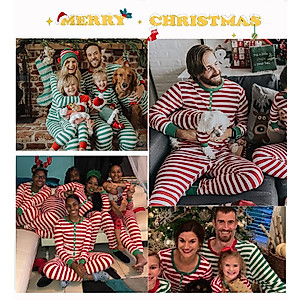 SWOMOG Womens Matching Family Onesie Pajamas Sets Christmas Couple One-Piece Romper Holiday Sleepwear Soft Stripe Clothing