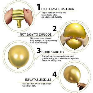 OHugs Gold Balloons - 65 Pcs Set of 12 Inch 40 Metallic Gold Balloons & 20 Confetti Balloons for Baby Shower Decorations, Birthday Party Balloons Wedding Celebrations, Funeral, Engagement, Graduation