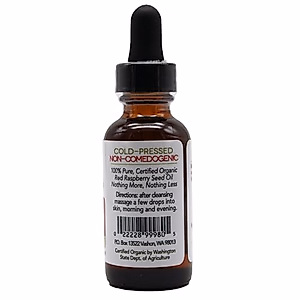 Berry Beautiful Certified Organic Red Raspberry Seed Oil - Cold-pressed from US grown raspberries (1 fl oz)