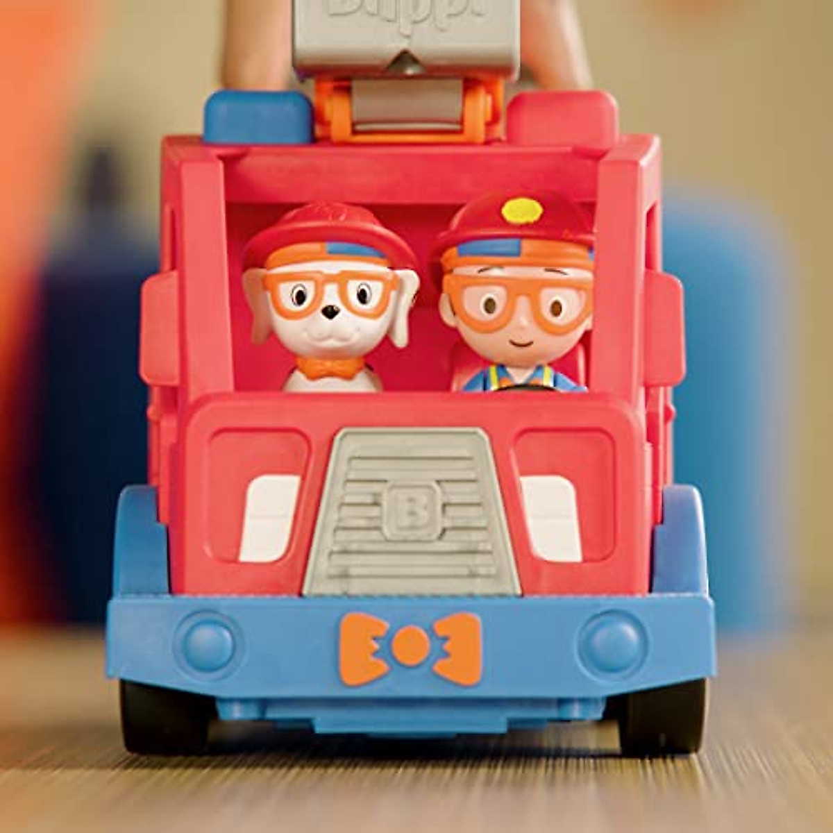 Blippi Fire Truck - Fun Vehicles with Freewheeling Features Including 3 Firefighter and Fire Dog, Sounds and Phrases - Educational Vehicles for Toddlers and Young Kids