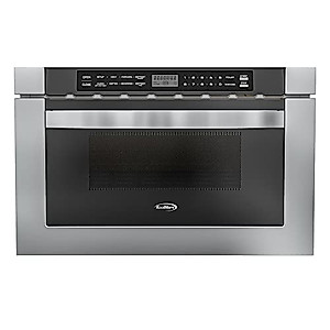 KoolMore KM-MD-1SS 24 Inch Stainless Steel Microwave Drawer with 1.2 cu. ft. Oven, 1000W Power with 10 Custom Cooking Levels, Memory, and Timer Functions, Wall-Mounted with Flat Bottom