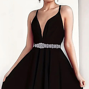 azaleas Women's Crystal Wedding Belt Sashes Bridal Sash Belt for Wedding (Black)