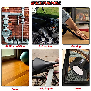 XUXU 2 Pack Duct Tape Heavy Duty Waterproof Black Duct Tape, Strong Adhesive Duct Tape Bulk for Indoor Outdoor Repairs Tear by Hand, 40 Yards x 2 Inch Total