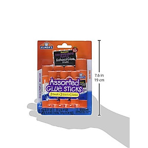 Elmer's Disappearing Purple School Glue Sticks, Assorted Sizes: 3 Small + 3 Giant + 1 Jumbo Glue Stick (E4081)