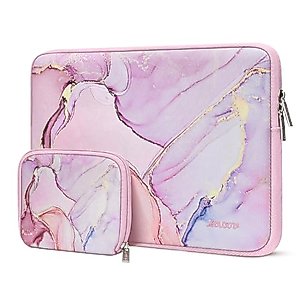 MOSISO Laptop Sleeve Compatible with MacBook Air/Pro, 13-13.3 inch Notebook, Compatible with MacBook Pro 14 inch 2023-2021 A2779 M2 A2442 M1, Neoprene Bag with Small Case Marble MO-MBH216