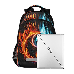 Glaphy Yin Yang Black Backpack for Boys Girls Kids, Laptop Bookbag Lightweight Travel Daypack School Backpacks