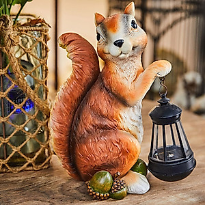 Backbayia Home Garden Statue Decoration with Solar LED Lights Outdoor Fall Decorations for Patio Yard Lawn Porch Ornament Gift (G,Options)