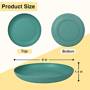 Idealic 9inch Wheat Straw Plates, Unbreakable Dinner Plates Set of 8, Dishwasher & Microwave Safe Reusable Kids Plate Set, Salad Plate for Kids, Multi-colors