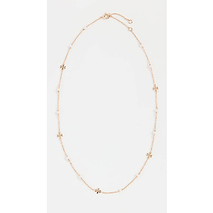 Tory Burch Women's Kira Pearl Delicate Necklace, Tory Gold/Pearl, One Size