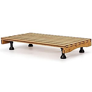 Bamboo Stovetop Cover&Countertop Cutting Board with Adjustable Legs, Dual-purpose Chopping Board for Electric Stove Burner, Workspace Block Cover for RV Camping Camper Gas Cook Top Cover