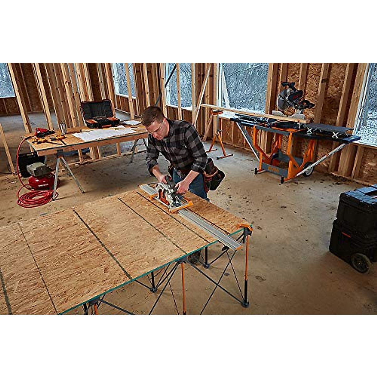 BORA 50” NGX Clamp Edge, Straight Cut Guide for Circular Saws, Easy to Use, Great for Cross-Cutting Plywood Sheets and Routing Dados, 544050