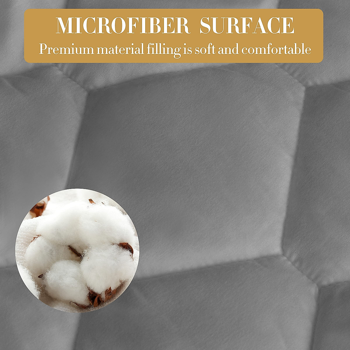 King Quilted Fitted Waterproof Mattress Pad, Breathable Premium Soft Filling Mattress Protector, 8-21 Inches Deep Pocket Noiseless Mattress Cover (Grey)