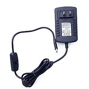 Treedix 5V 3A USB Type C Adapter Charger Power Supply Micro USB Interface Cable with ON/Off Switch Compatible with Raspberry Pi 4 4B